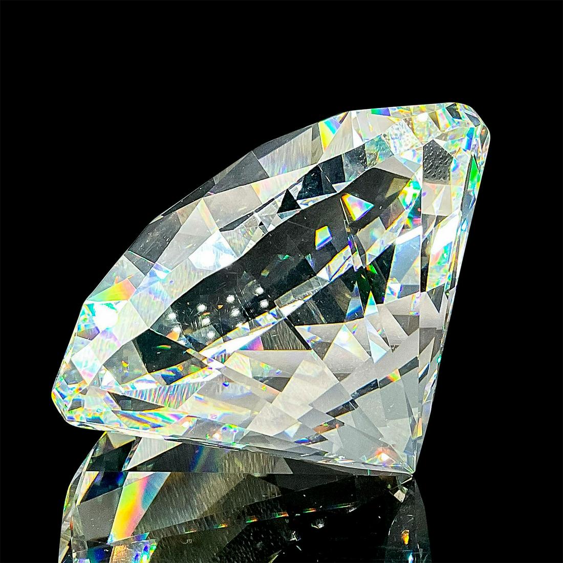 Swarovski Silver Crystal Diamond Cut Chaton Paperweight 7433 Auction