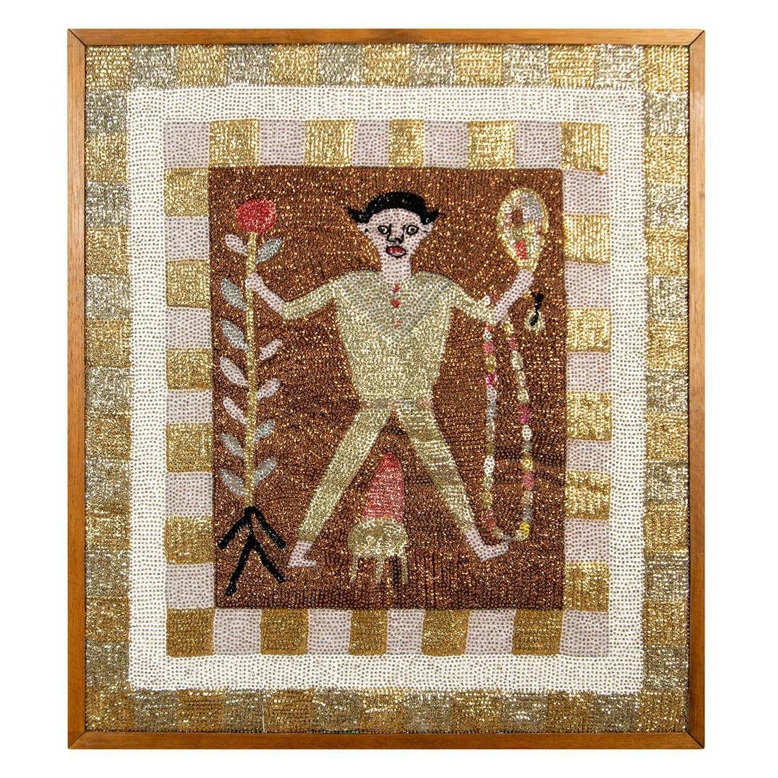 Ti Jean Pied Seche Haitian Art Loa Flag Auction