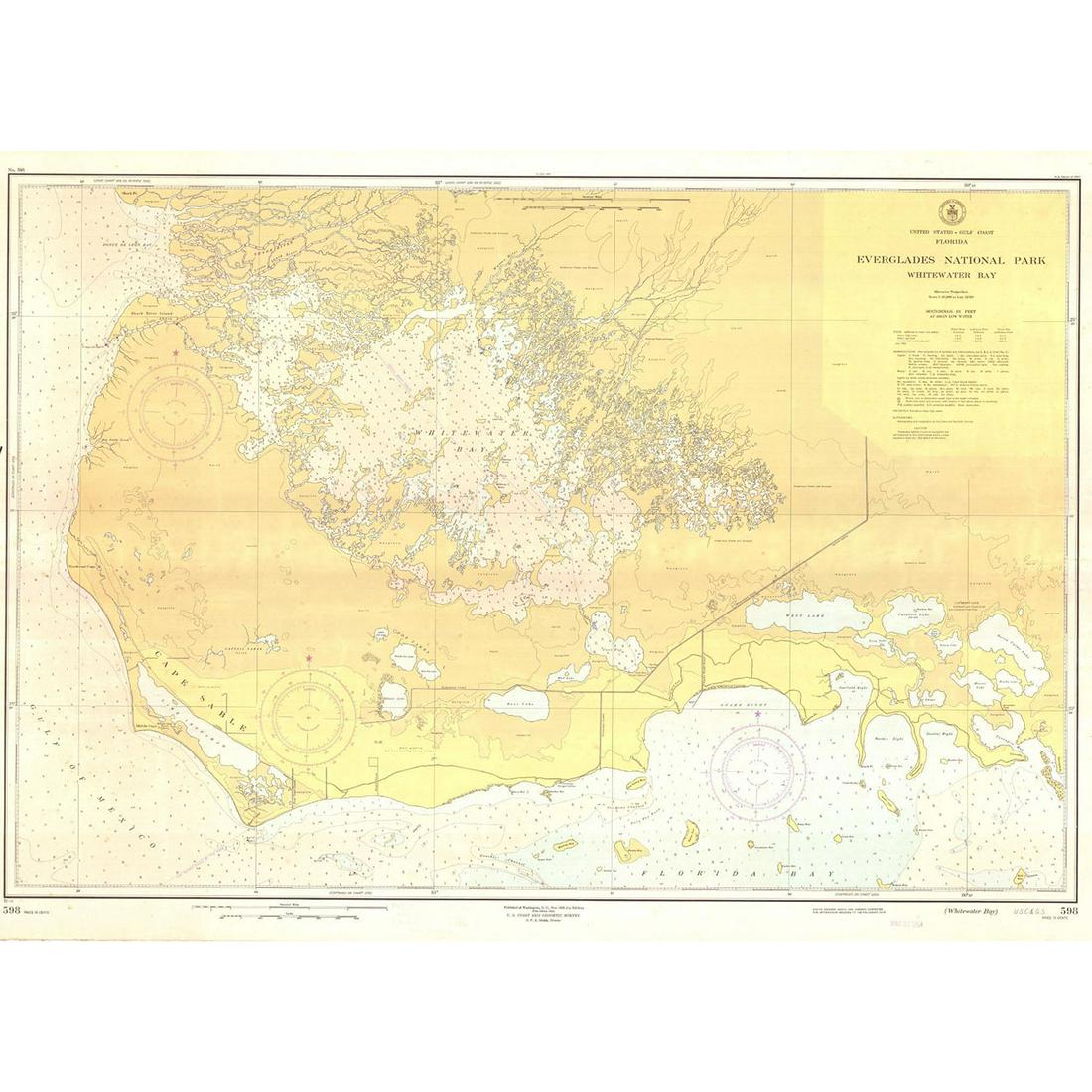Usc&gs Map, Everglades National Park, Whitewater Bay Auction