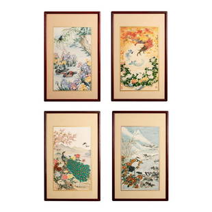 4 Seasons Wei Tseng Yang Set Prints On Silk Franklin