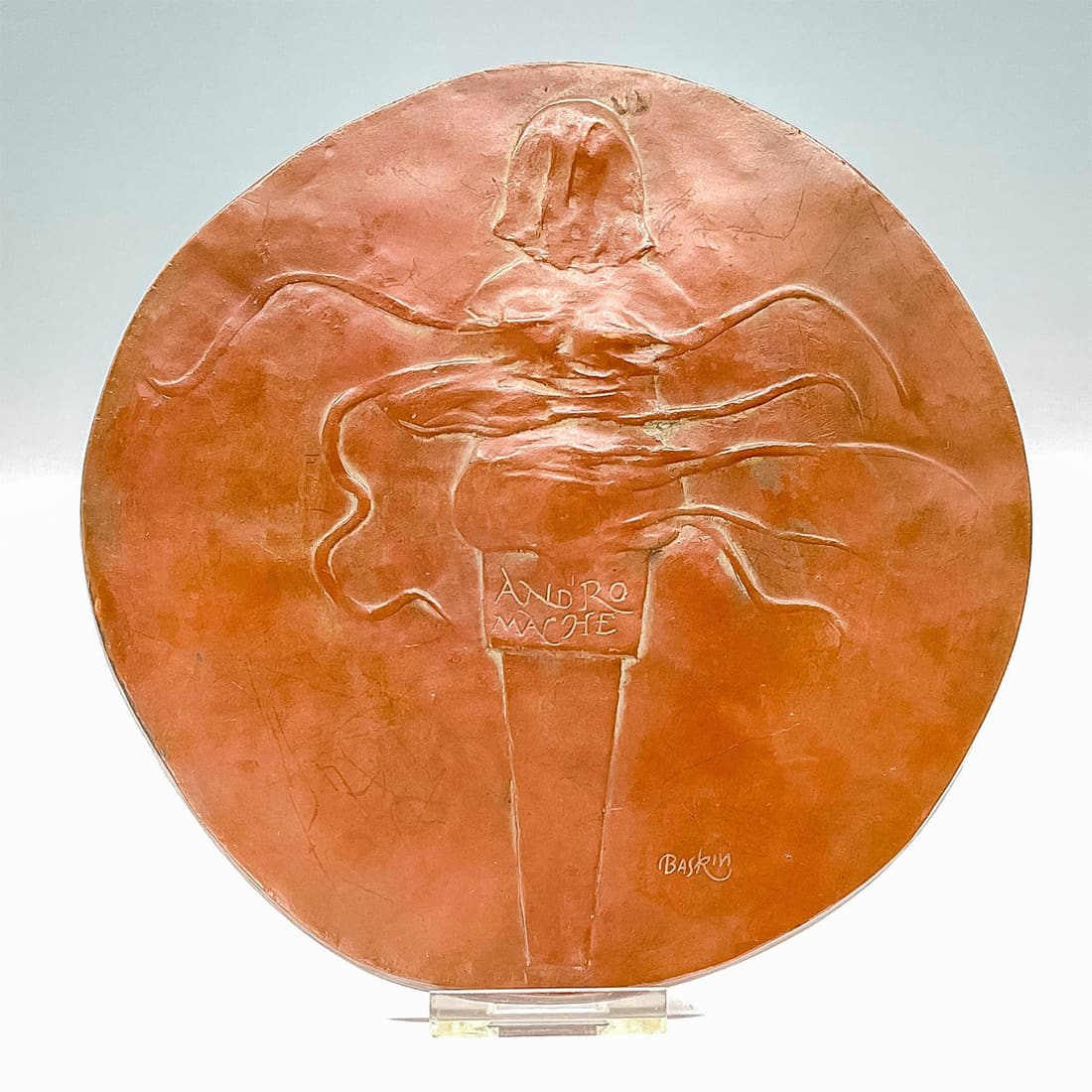 Leonard Baskin Signed Bronze Plaque And'romache Auction