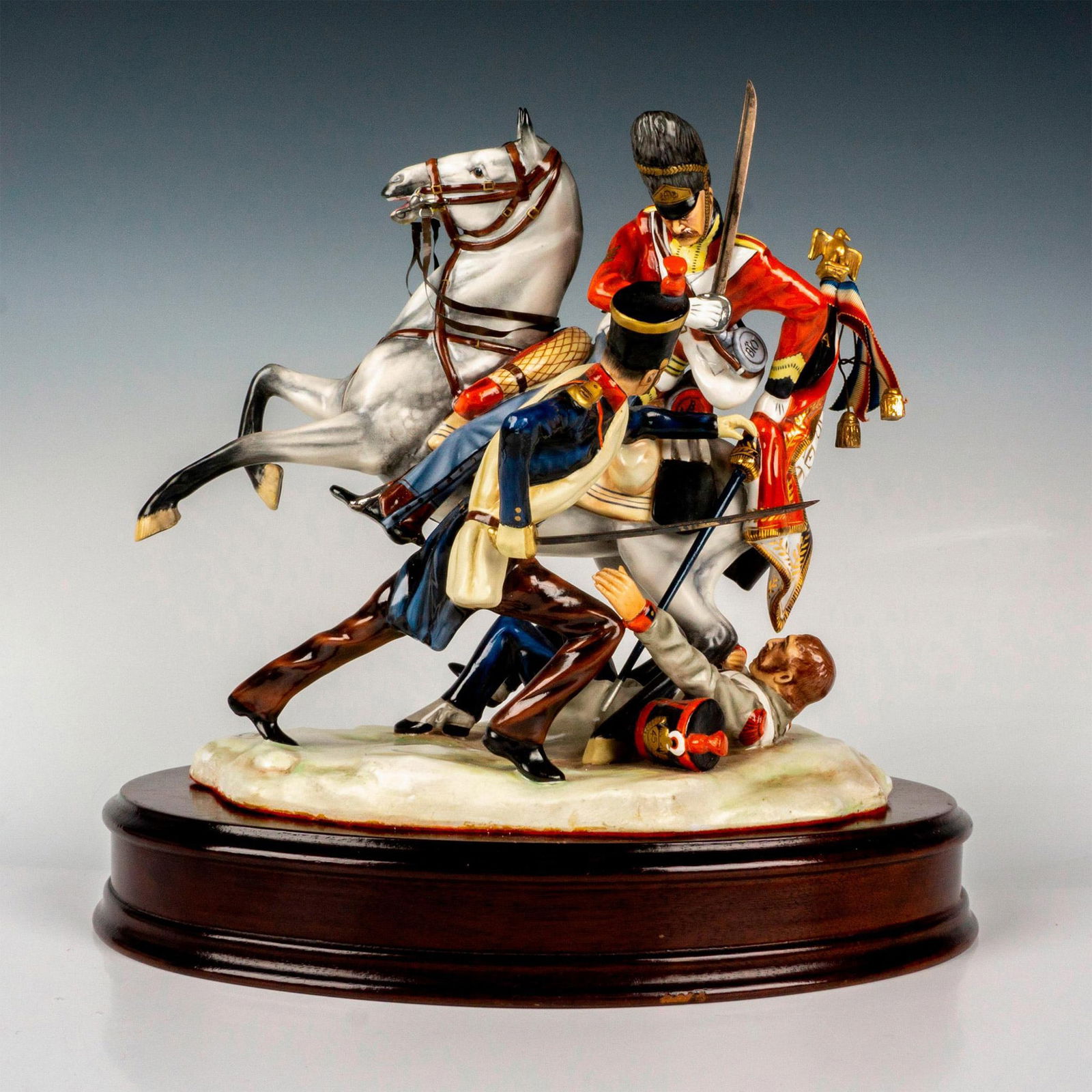 2pc Michael Sutty Sculpture + Base, Battle Of Waterloo Auction