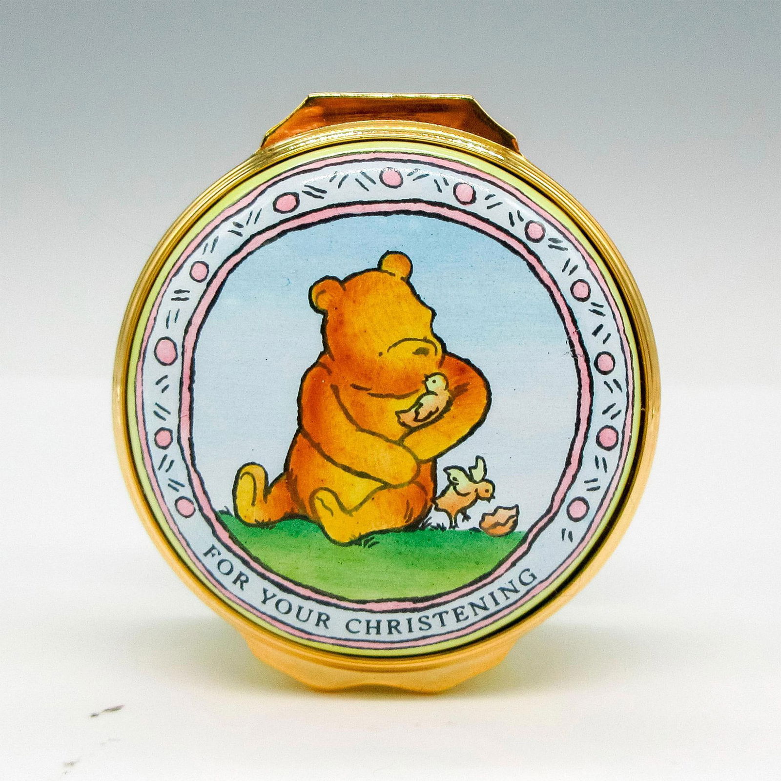 Halcyon Days Disney Enamels Trinket Box, For Your Christening Auction