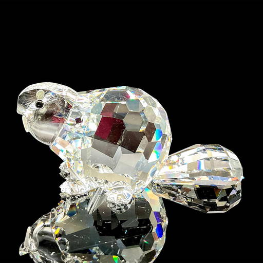 Swarovski Silver Crystal Figurine, Mother Beaver