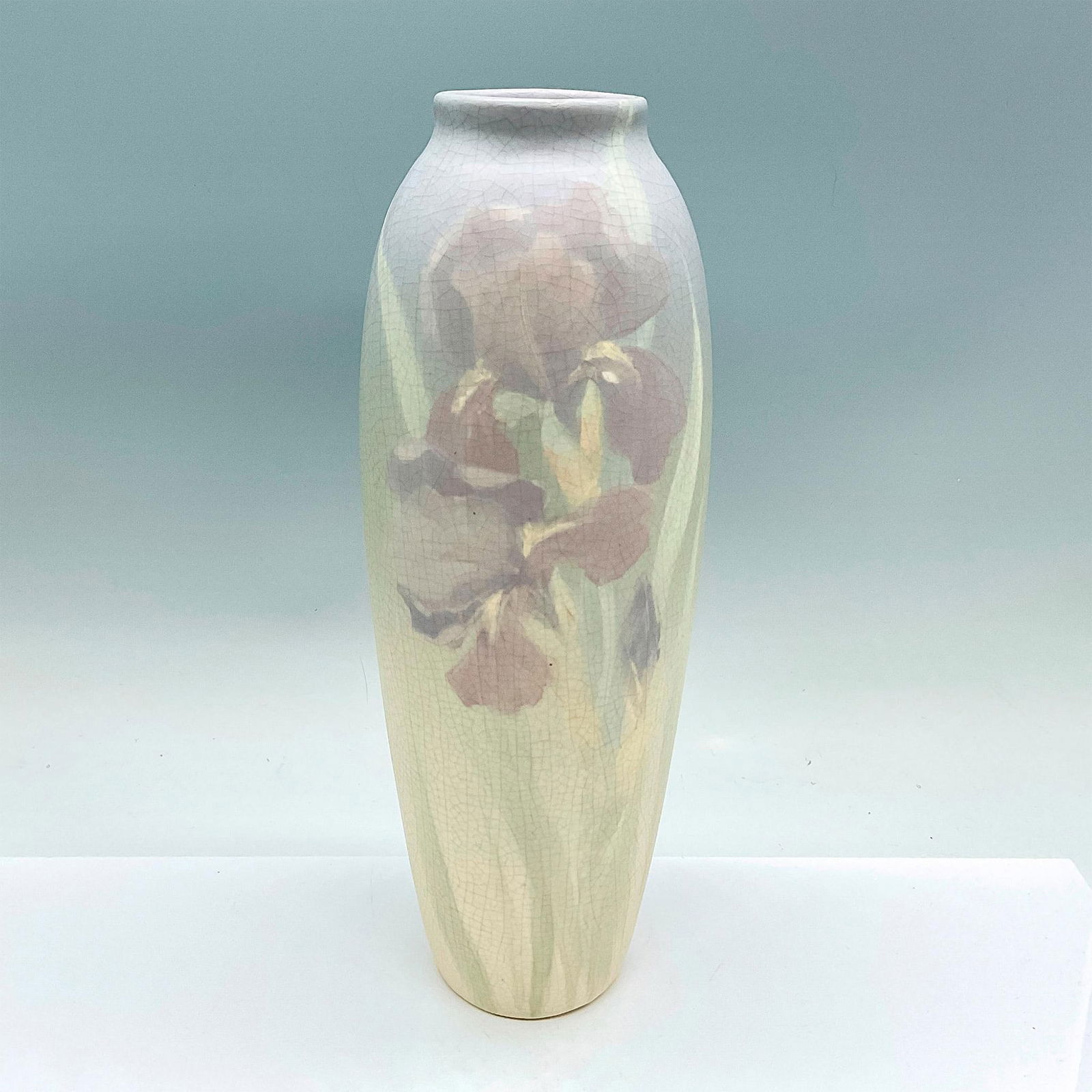 Weller Hudson Light Pottery Vase, Iris Auction
