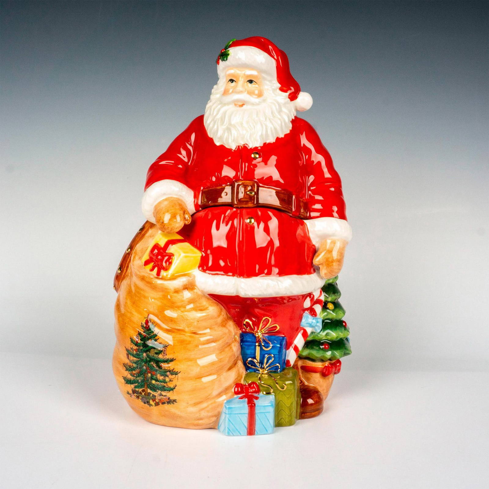 Spode Cookie Jar, Christmas Tree Santa Auction