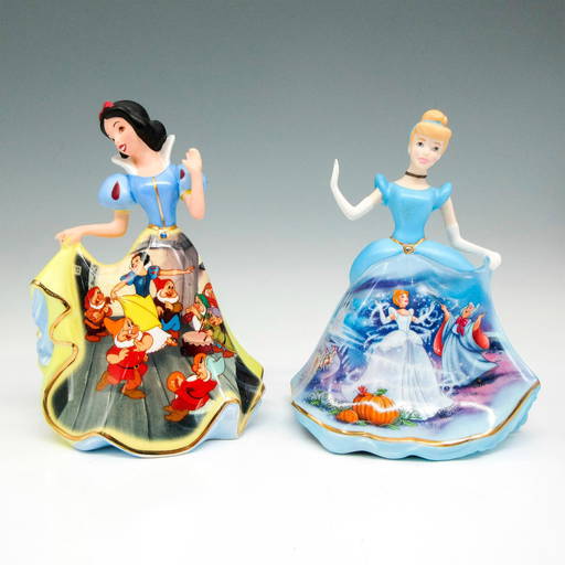 2pc Disney Bradford Bells, Snow White & Cinderella