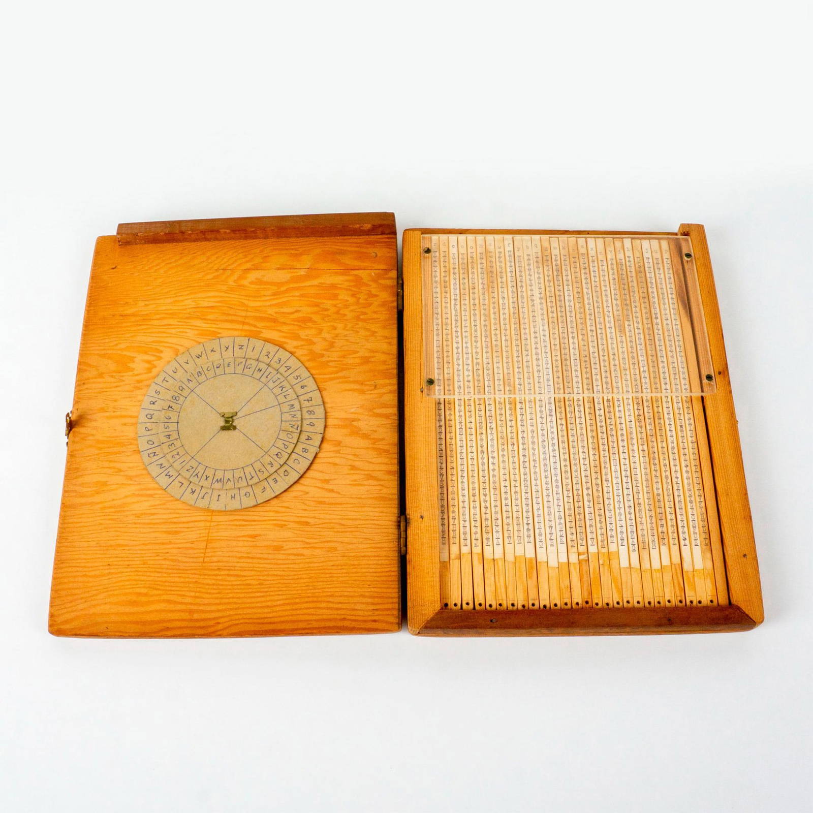 Rare Antique Cia Wooden Decoder In Case Auction