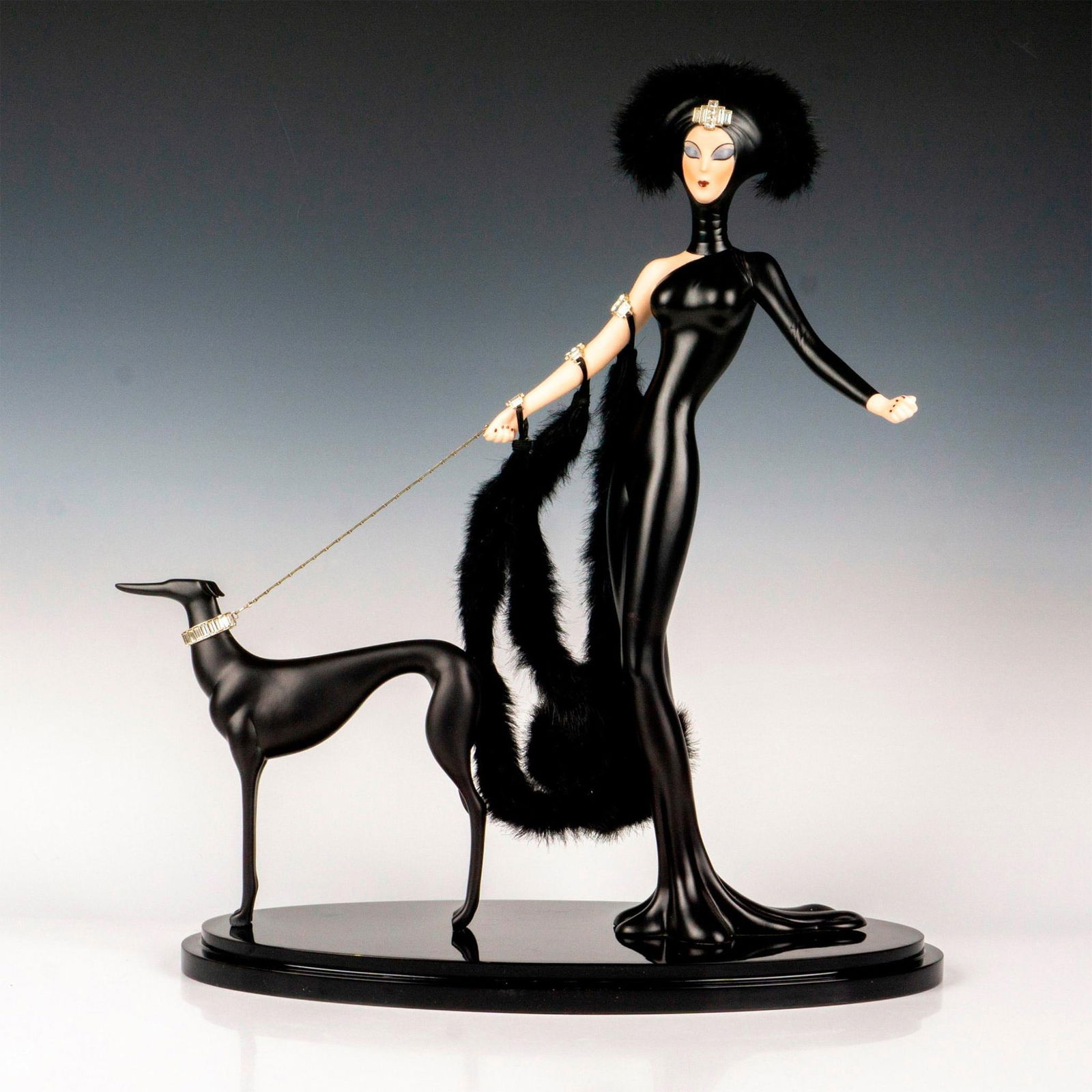 Franklin Mint Erte Sculpture, Symphony In Black Auction