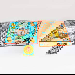 Three 19th/20th C. Faux Book Game Boards Auction