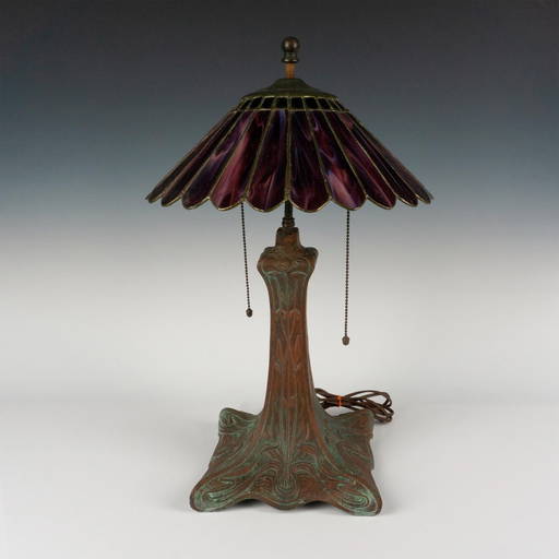 Antique Hubbell Bronze Double Socket Table Lamp