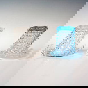 5 Fenton Glass Top Hats, Opalescent & Hobnail