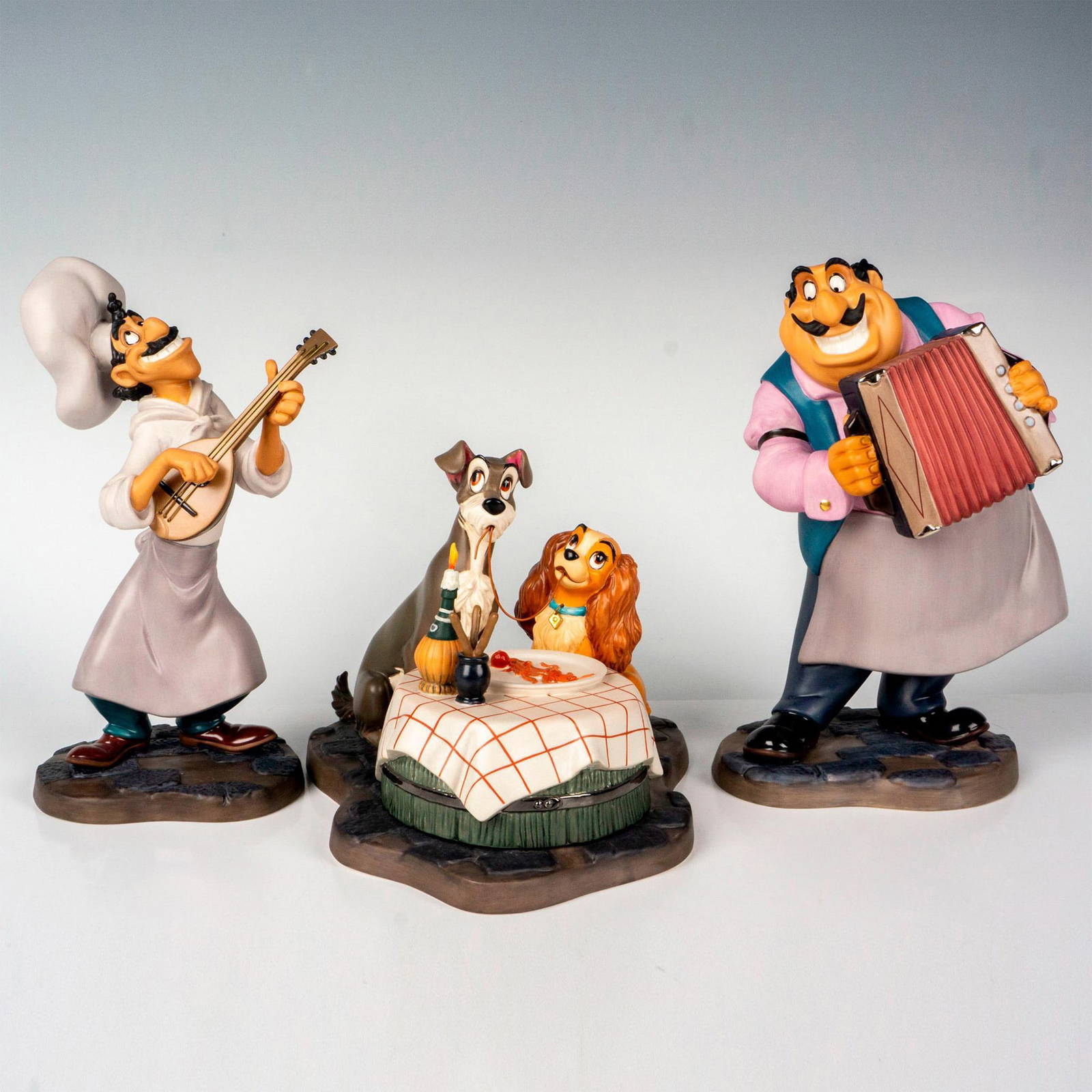 Walt Disney Classics Figurines, Lady, Tramp, Tony And Joe Auction