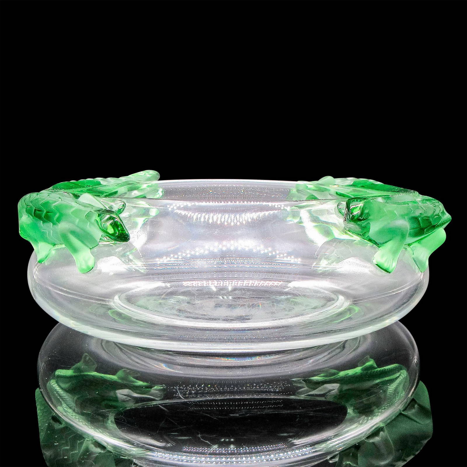 Lalique Crystal Centerpiece Bowl, Bamako Lizard Auction