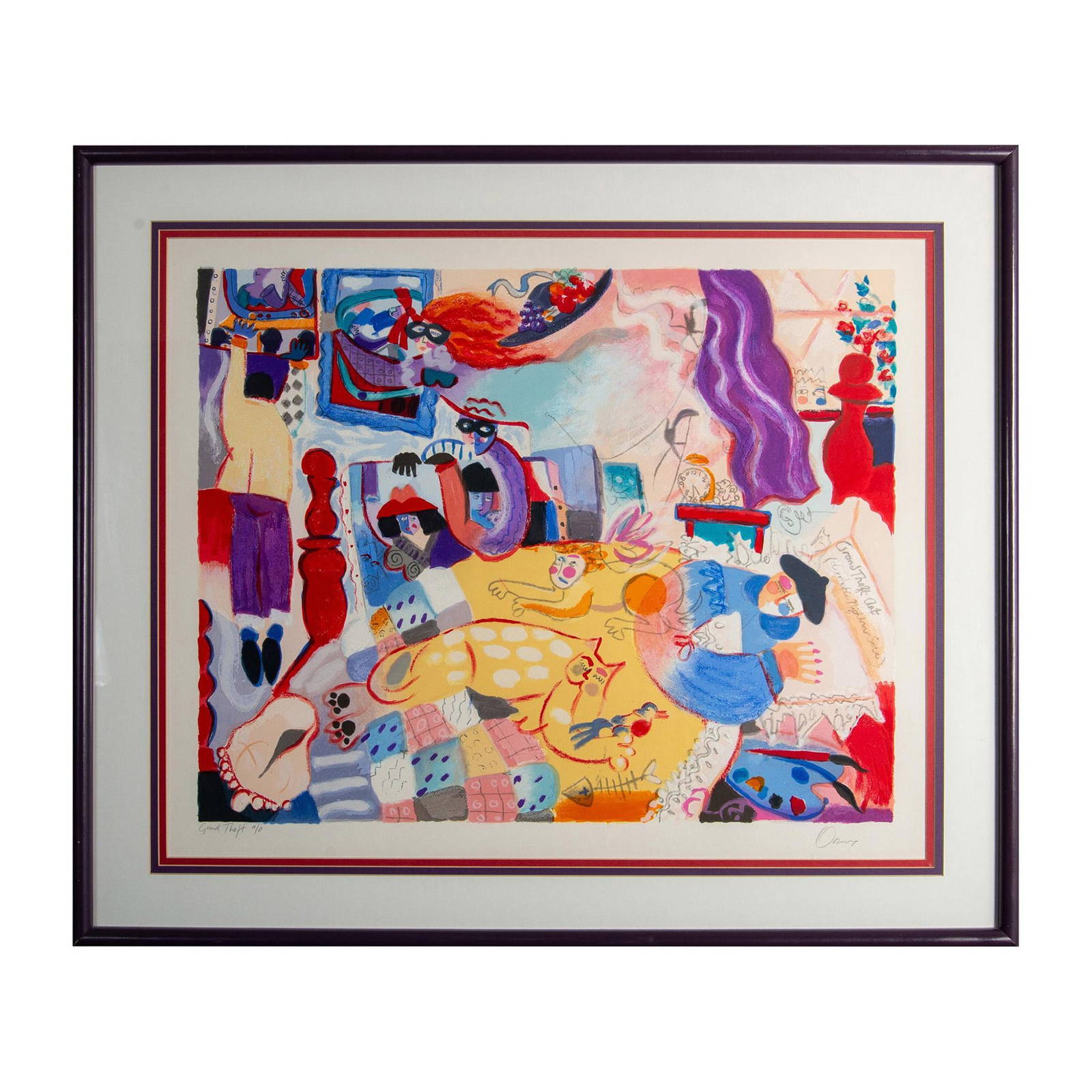 Kathy Donahey (american, B.1942) Large Color Lithograph, Grand Theft ...