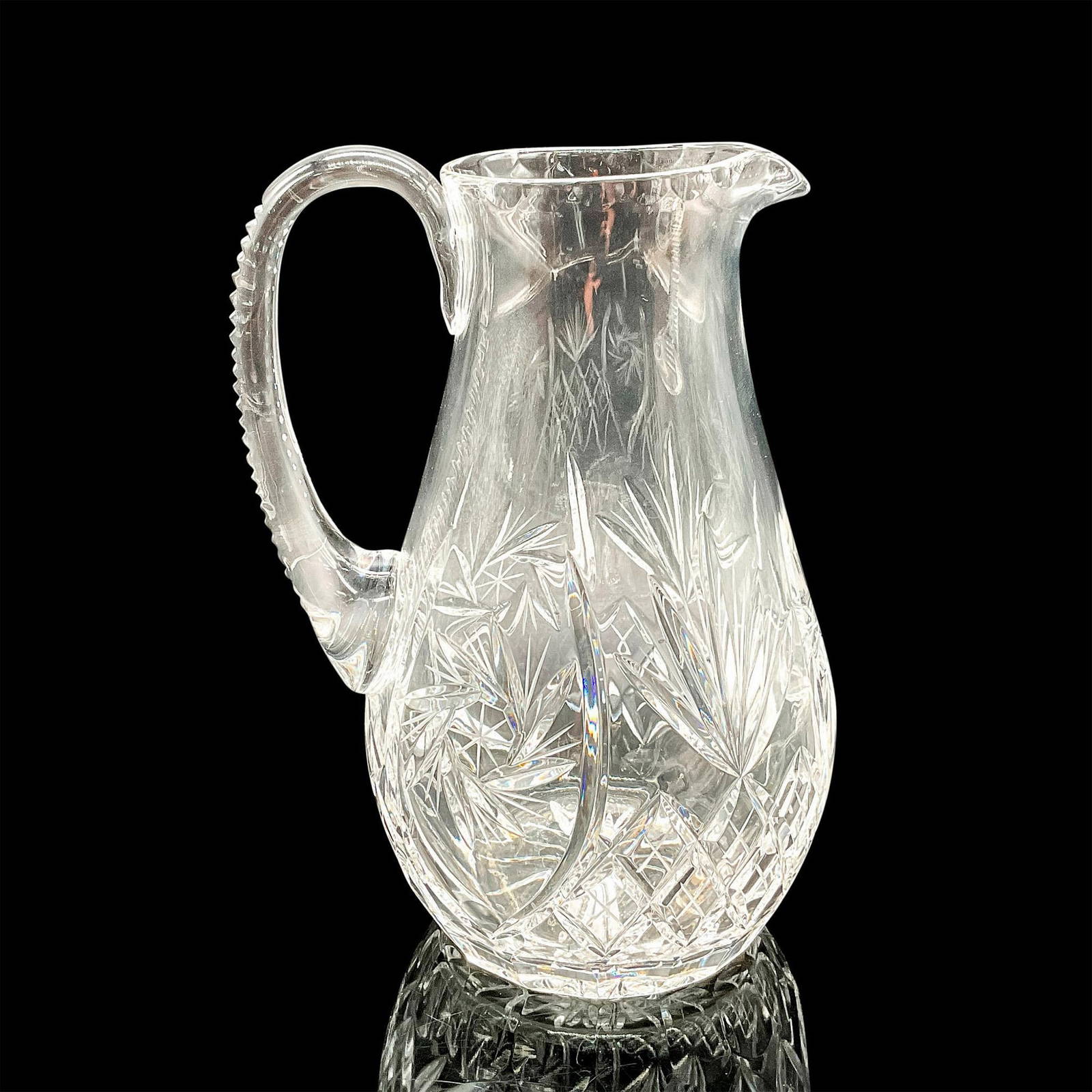 Bohemia Crystal Pitcher, Pinwheel Pattern Auction