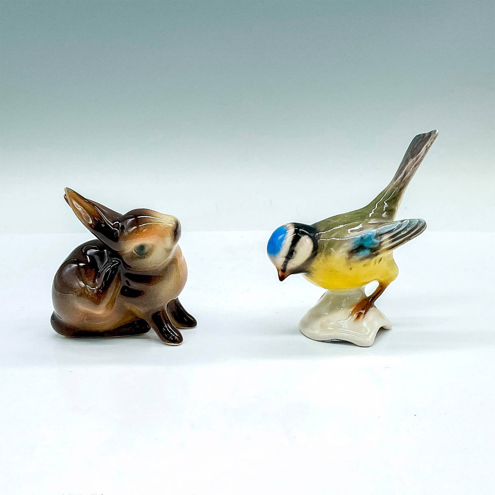 2pc Vintage Goebel Porcelain Animal Figurines Auction