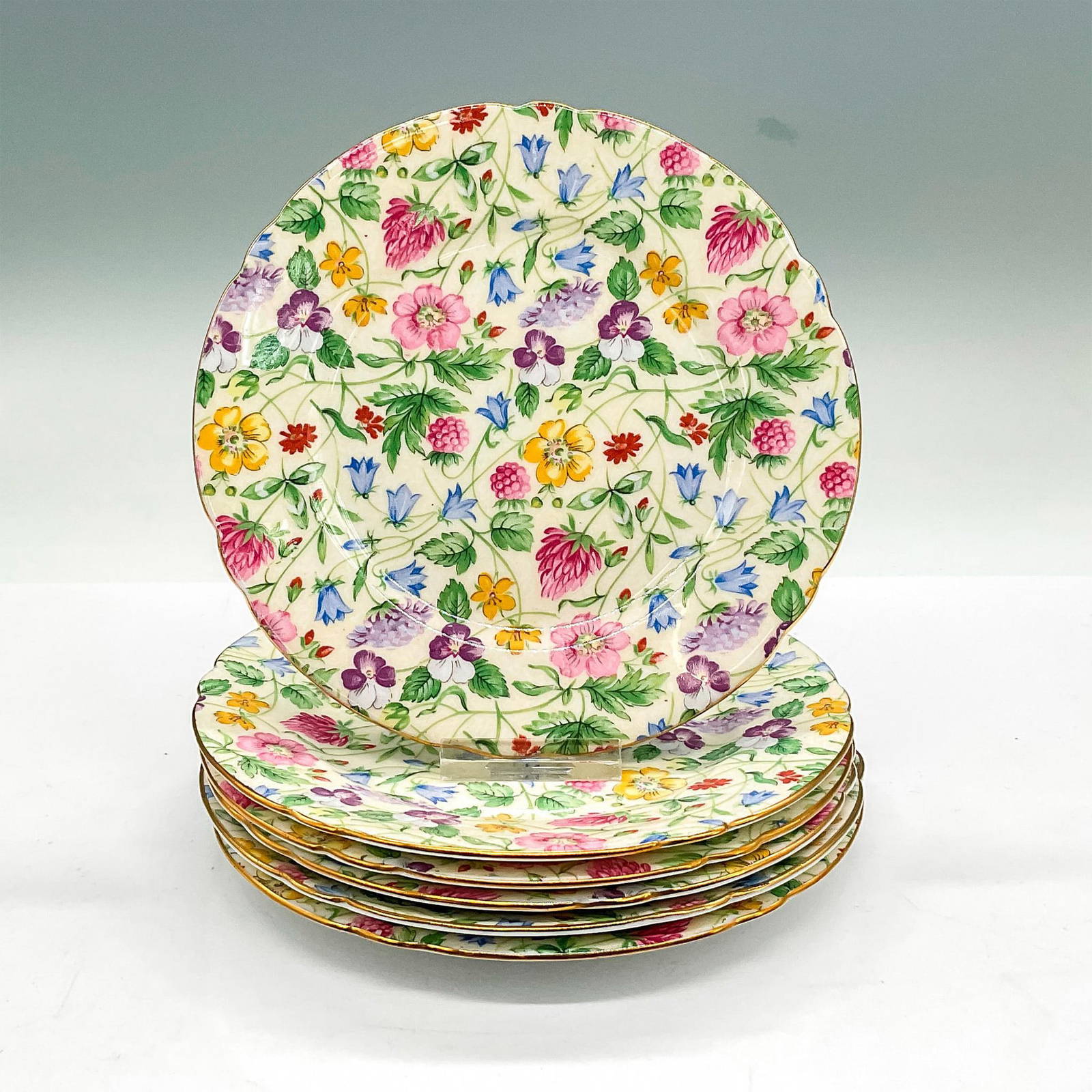 6pc Shelley England Small Plates, Countryside Floral Chintz - Jan 11 ...