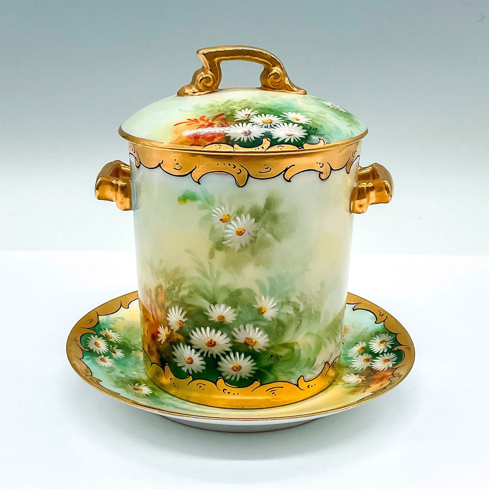 2pc T & V Limoges Condensed Milk Container Auction