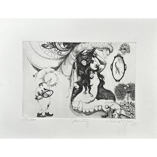 Charles Bragg 1931 2017 Etching Vanity Signed