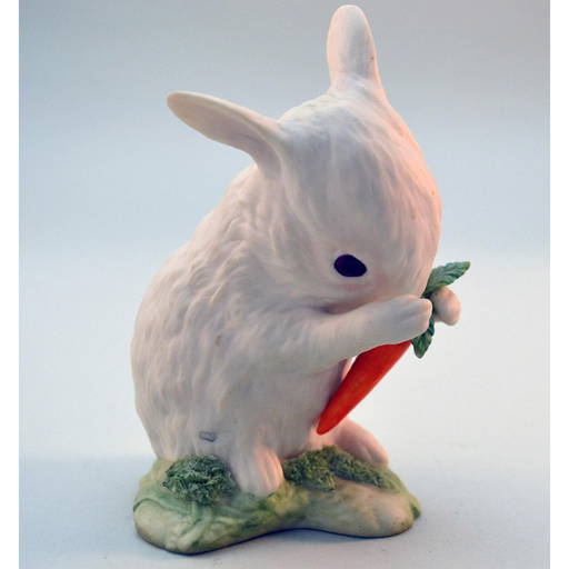Cybis Porcelain Bunny Pat A Cake With Carrot
