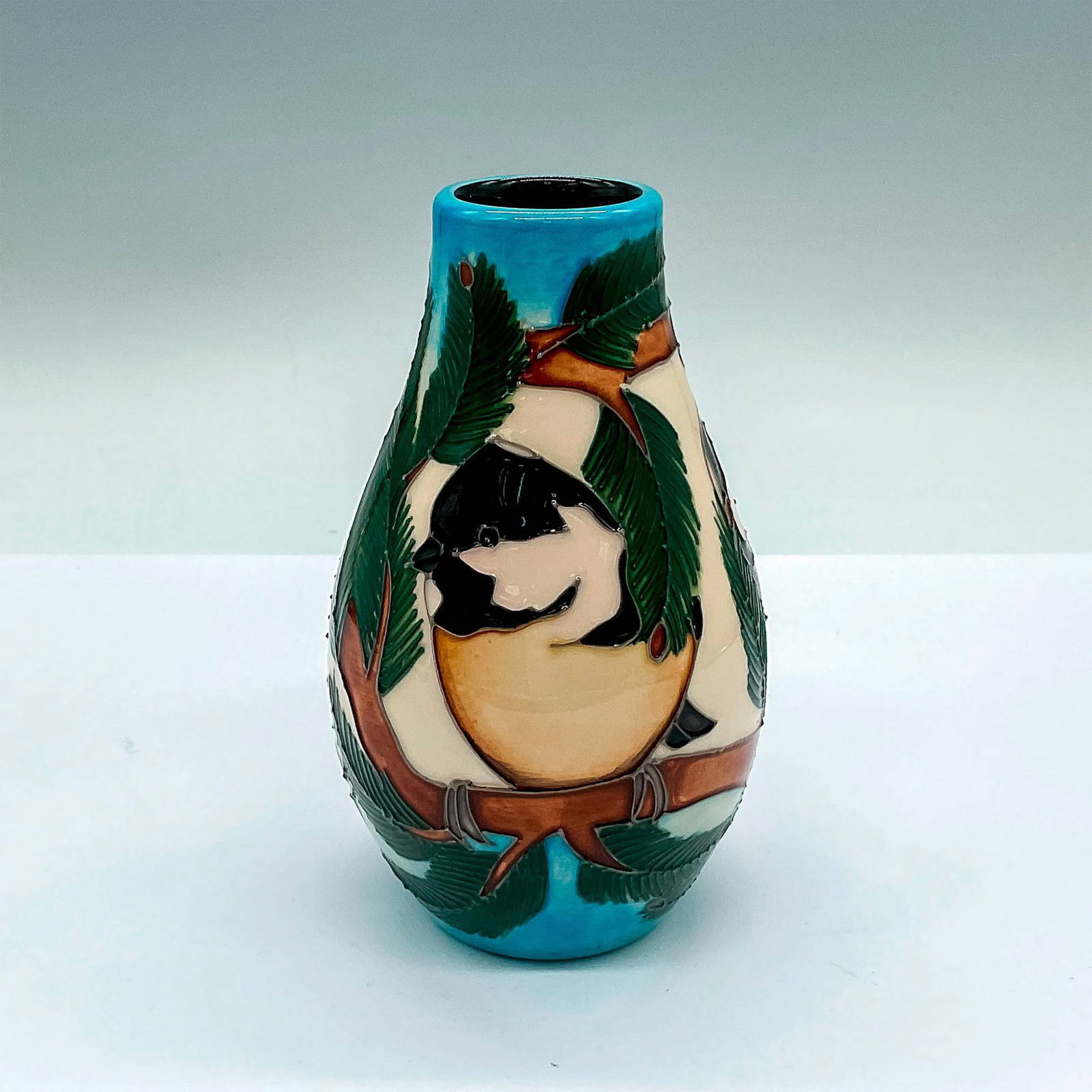 Moorcroft Pottery Vicky Lovatt Vase, Chickadees Auction
