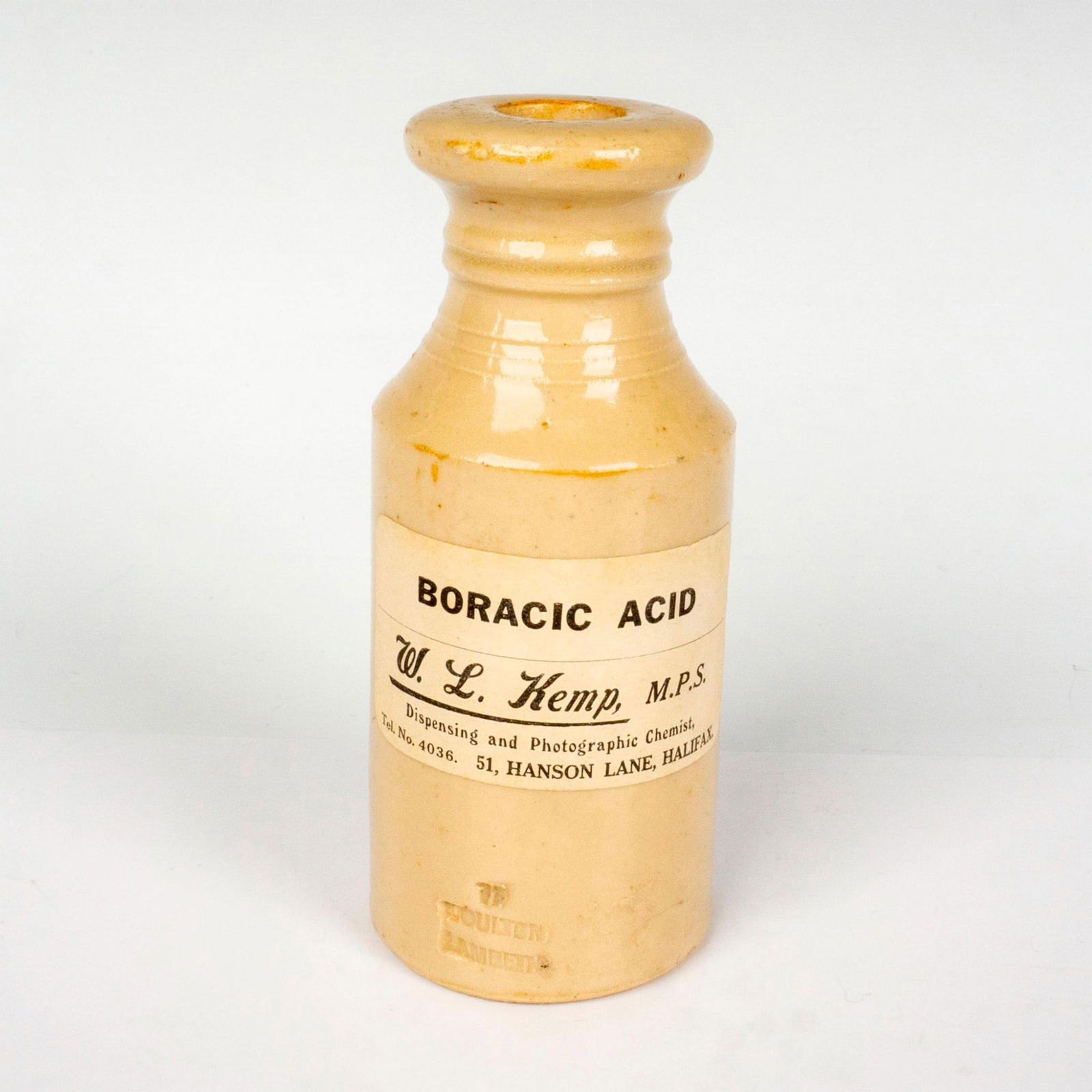 Doulton Lambeth Stoneware Boric Acid Bottle Auction