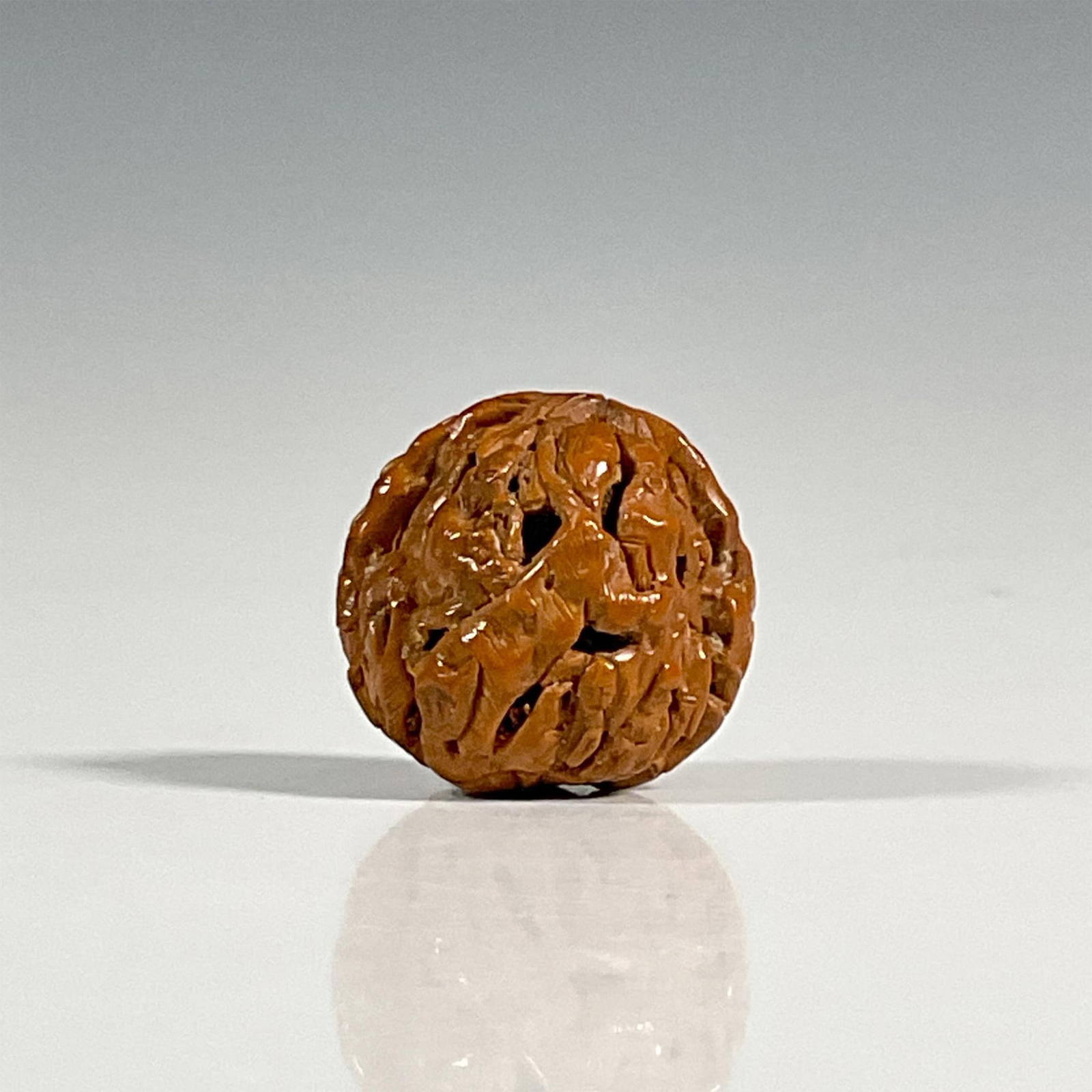 Antique Chinese Carved Walnut Shell Auction