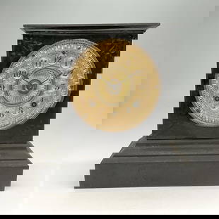 Antique Ansonia Clock Co Walnut Mantel Clock