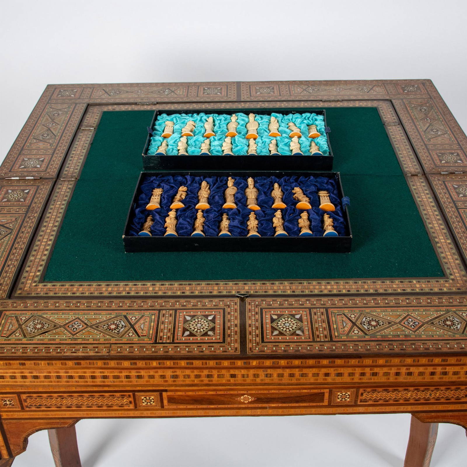 Inlaid Moroccan Folded Game Table With Chess Board Set Auction