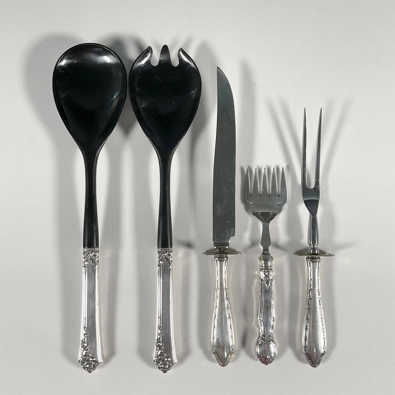 5pc English Sterling Silver Serving Set Auction