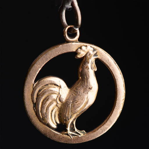 14k Gold Rooster Pendant