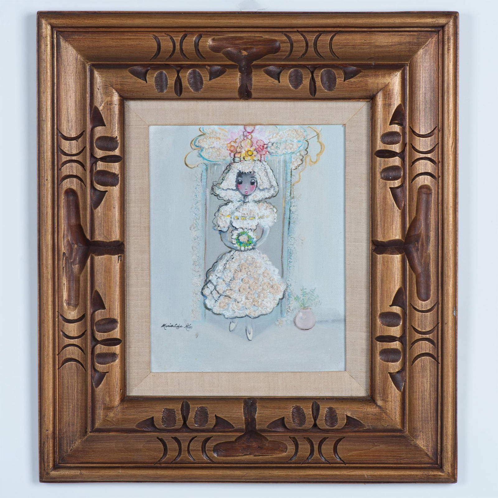 Maria Luisa Rios (cuban, 1903-1982) Textured Oil Painting Auction