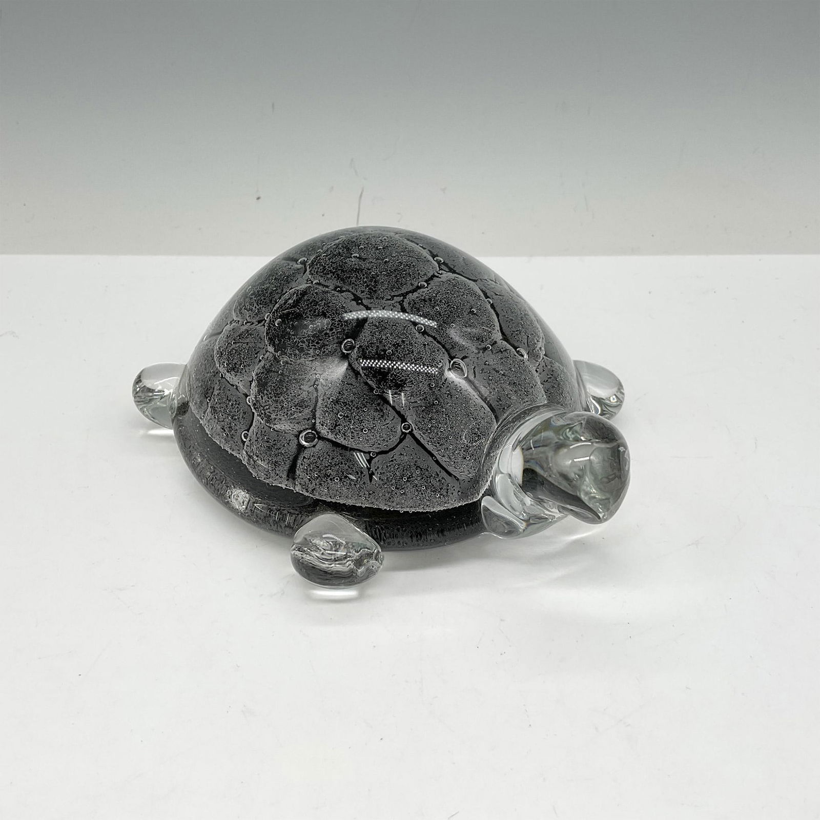 Fm Ronneby Sweden Art Glass Turtle Paperweight, Signed Auction