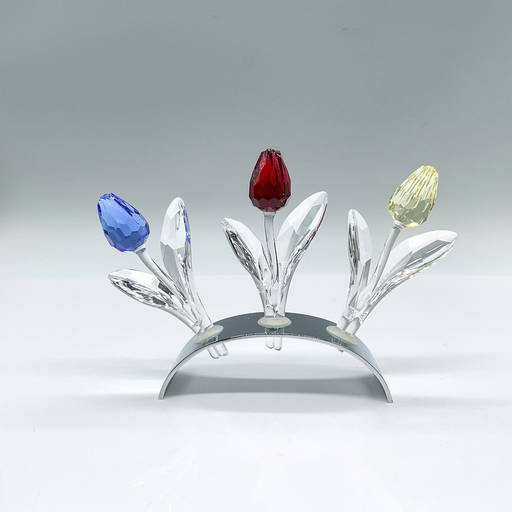 3pc Swarovski Crystal Tulip Figurines With Stand