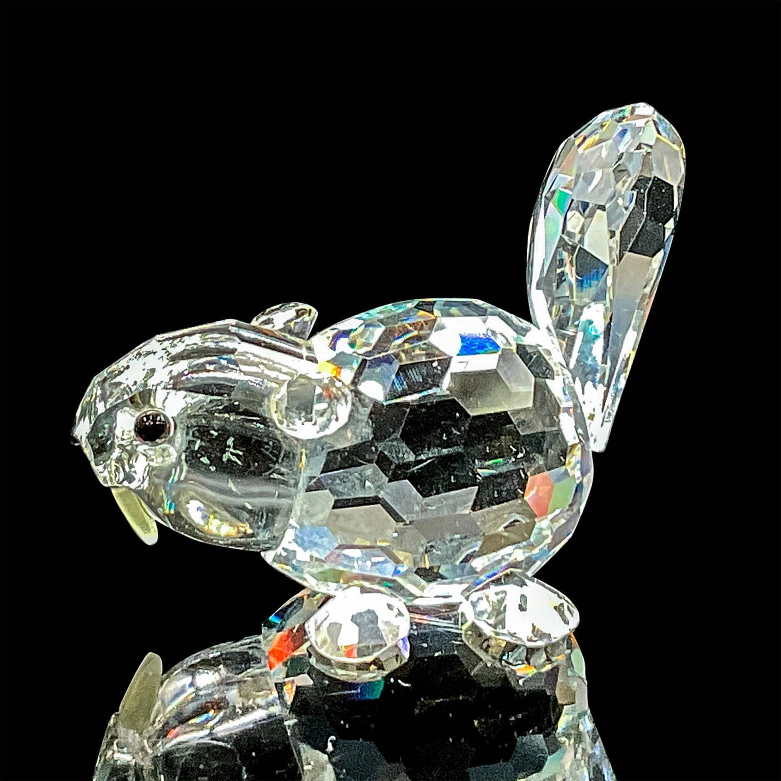 Swarovski Silver Crystal Figurine, Baby Beaver Lying Auction