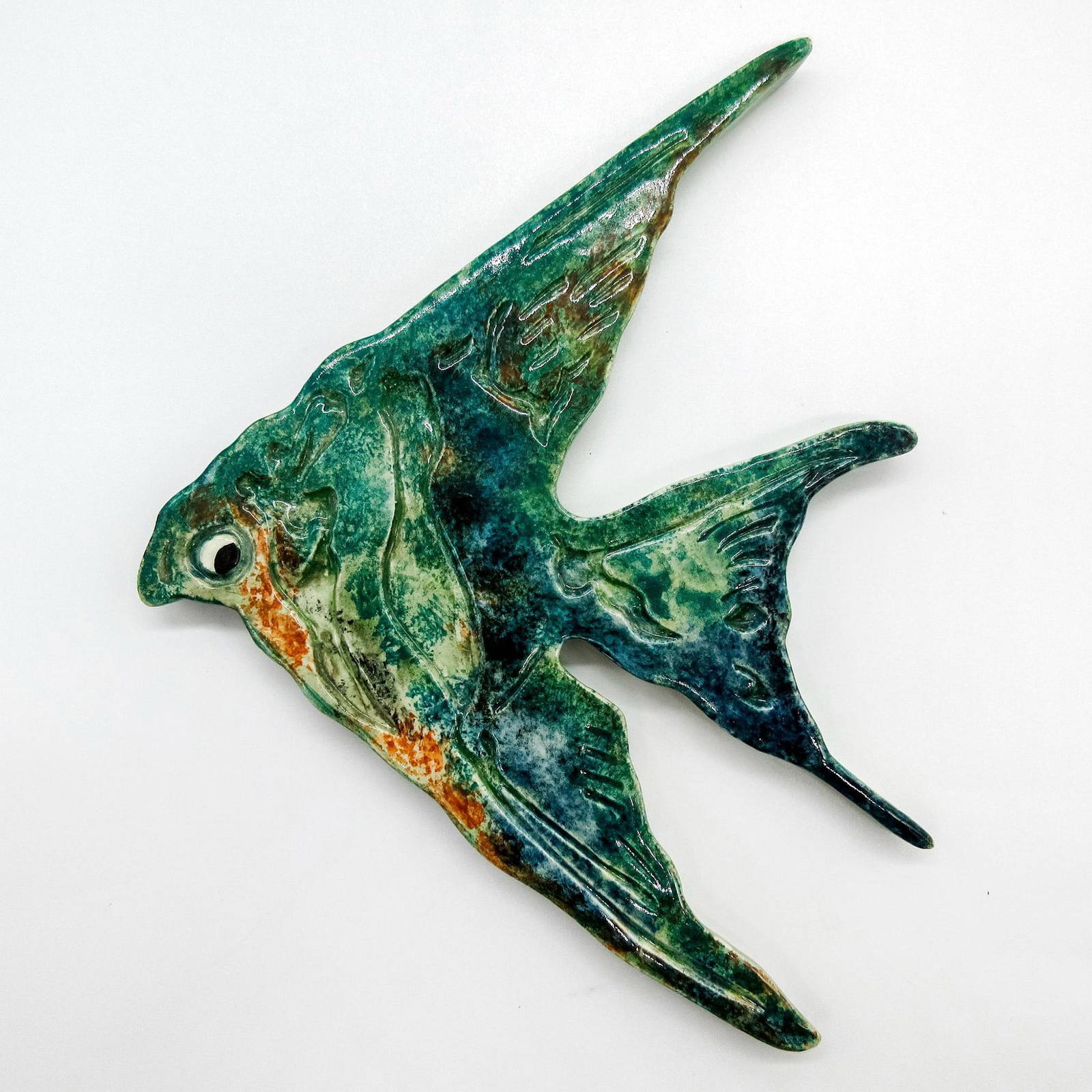 Goldscheider Pottery Plaque, Tropical Fish Auction