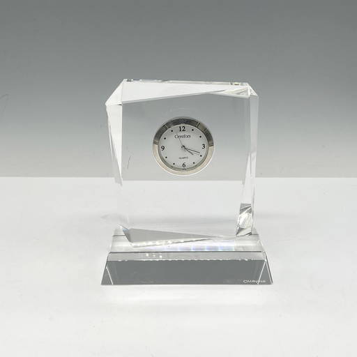 Orrefors Crystal Table Desk Clock, Vision Series
