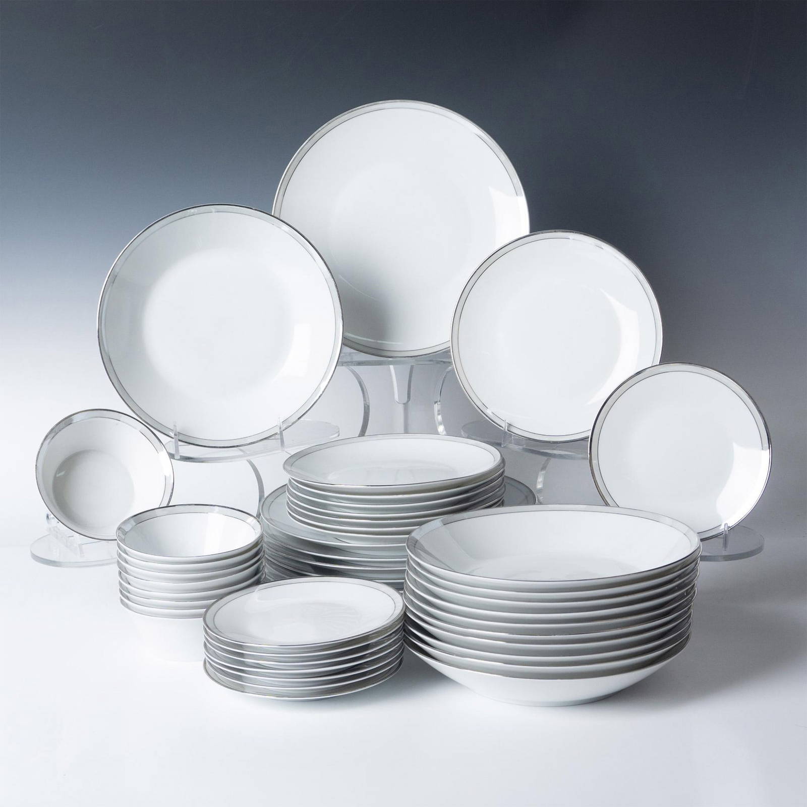 41pc Rosenthal Continental Gala Grey Dinner Service Set Auction