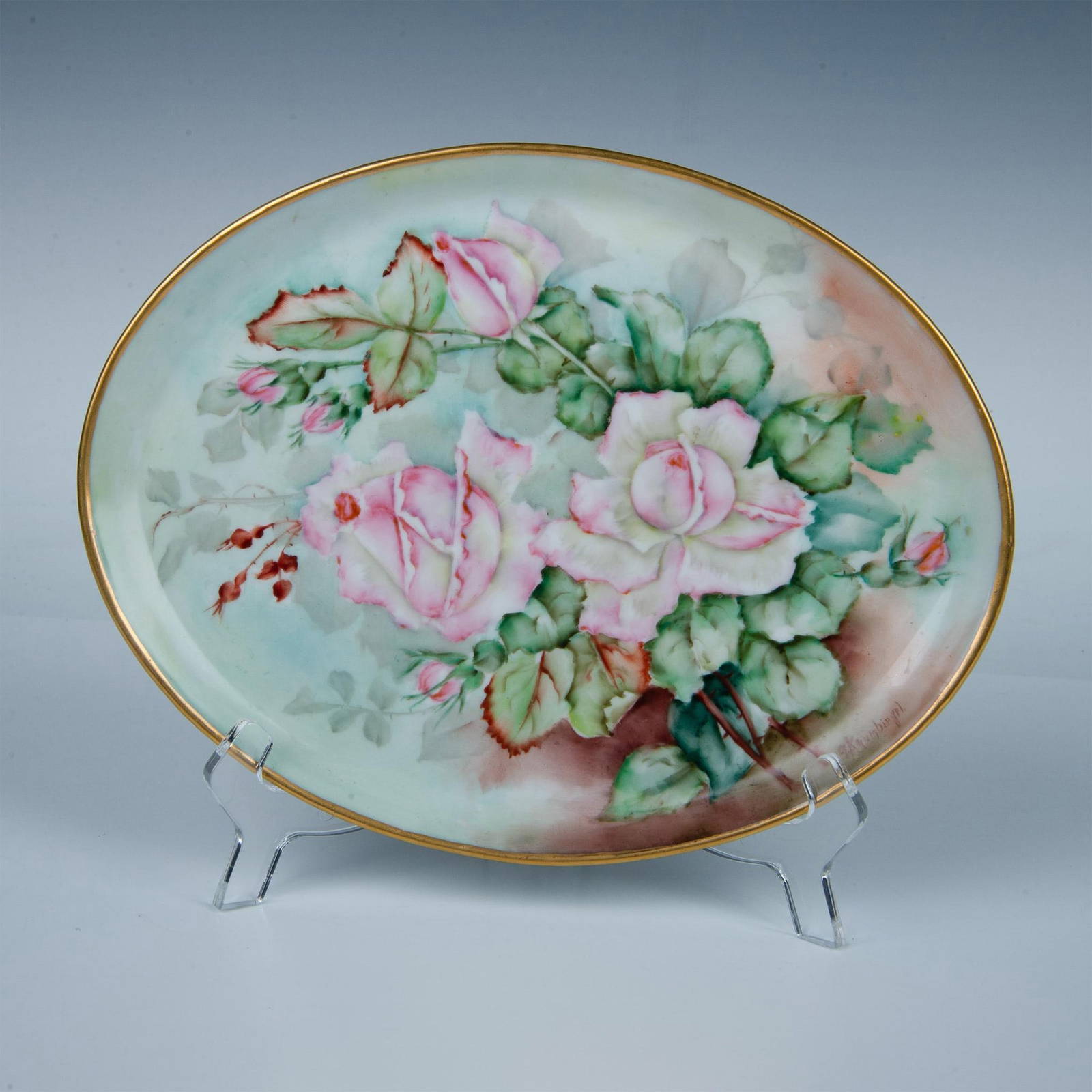 William Guerin Limoges French Porcelain Vanity Tray, Signed Auction