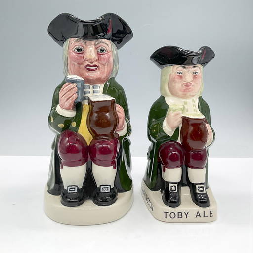 2pc Crown Devon & Wade Regicor Toby Ale Jugs