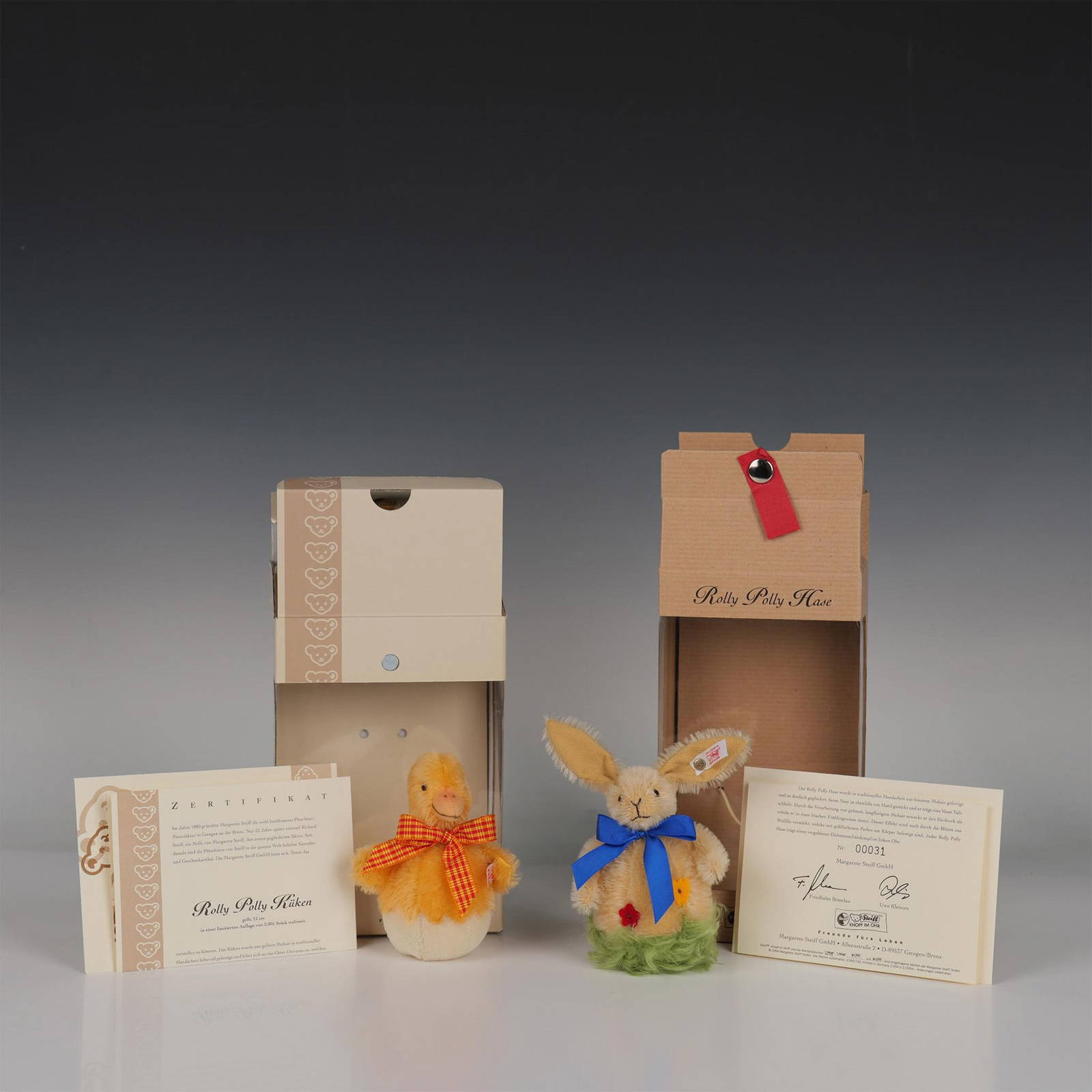 2pc Steiff Rolly Polly Rabbit And Chick - Jun 06, 2024 | Lion And ...