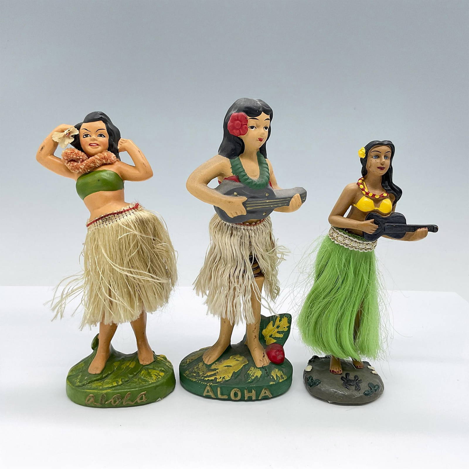 3pc Vintage Car Dash Hula Dancing Figurines Auction