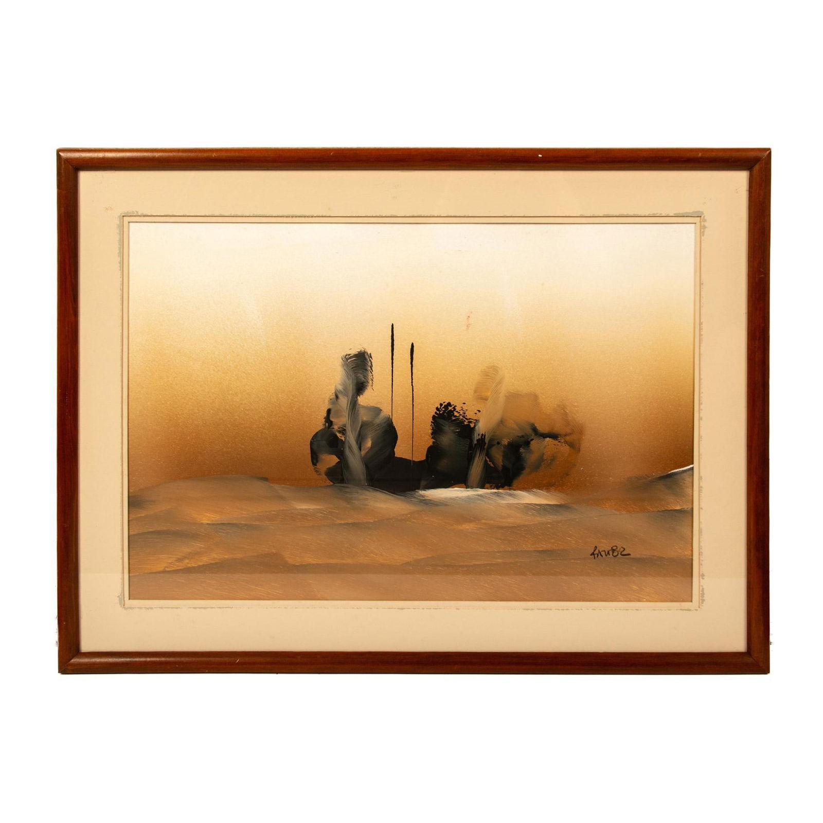 Rau, Original Acrylic On Paper, Ship At Sea, Signed Auction