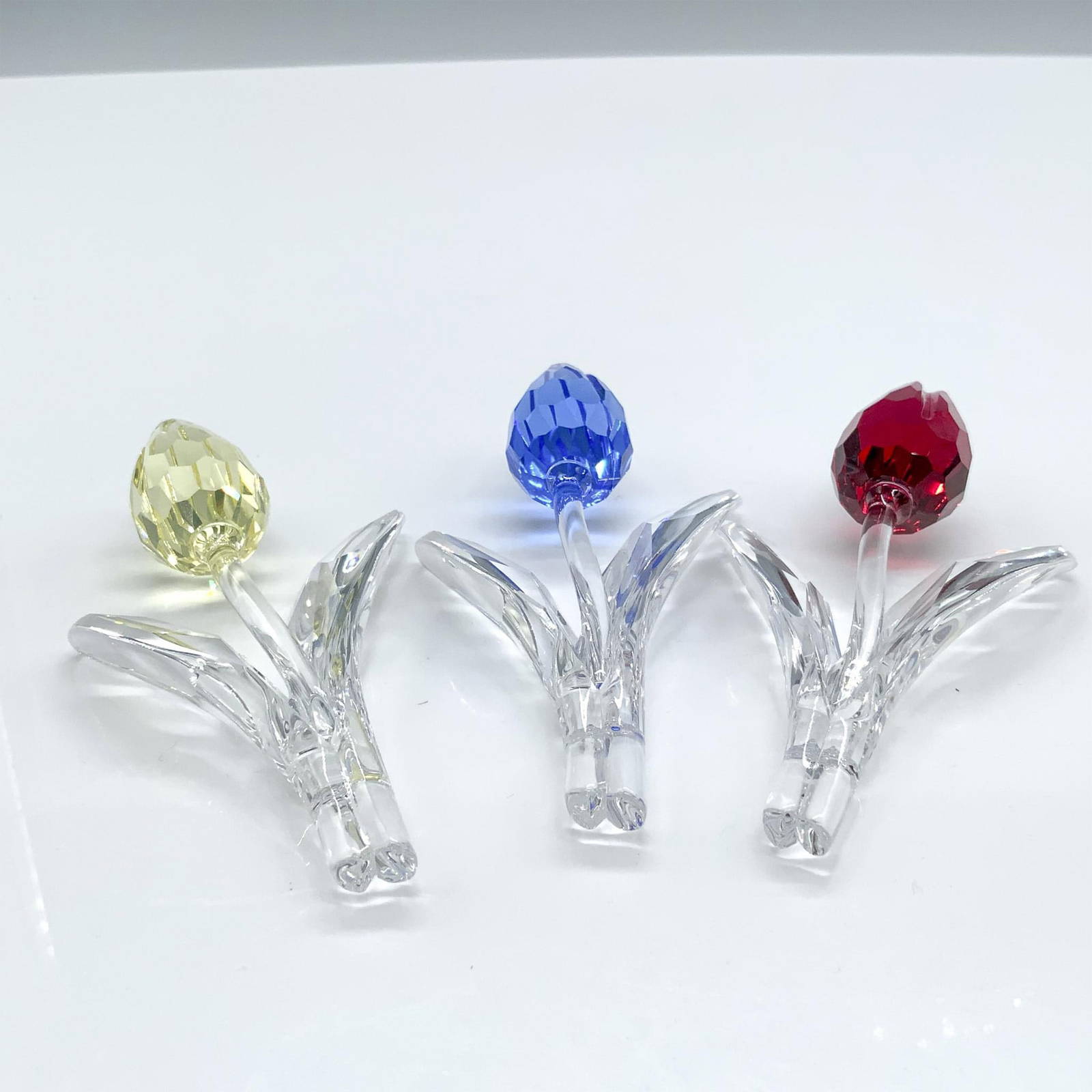 3pc Swarovski Crystal Figurines, Tulips Auction