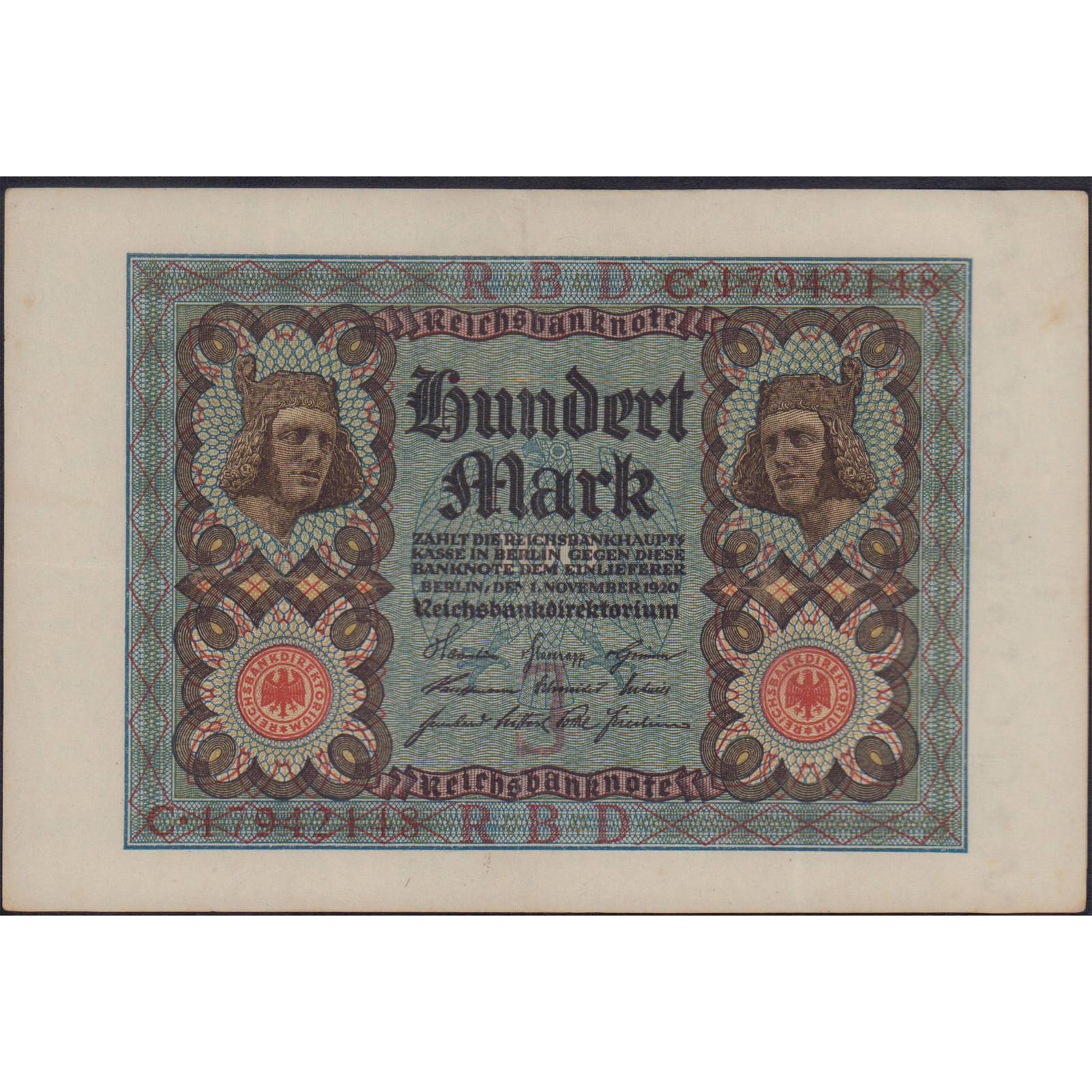 Antique 1920 German 100 Mark Banknote Auction