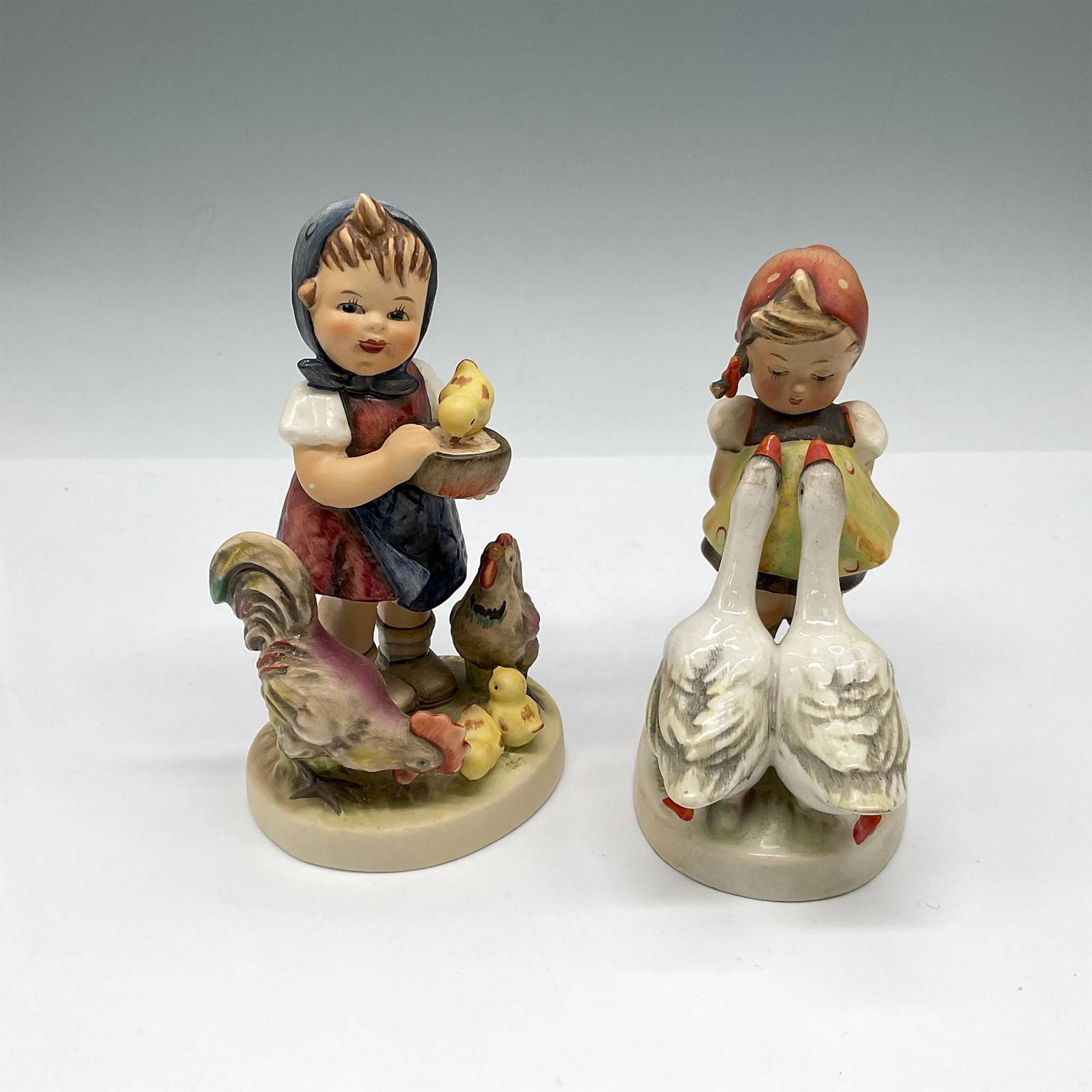 2pc Goebel Hummel Porcelain Figurines, Farm Animals Auction