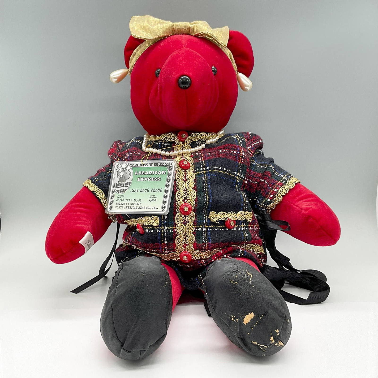 North American Bear Co Teddy Bear, Holiday Shop Bear Auction