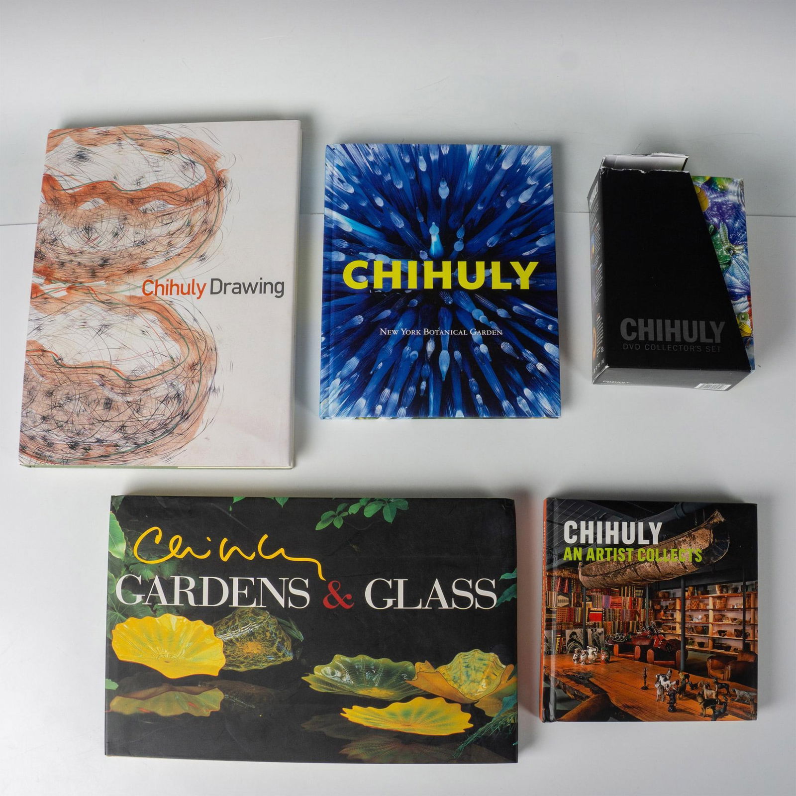 5pc Chihuly Artist Books And Dvd Collector's Set Auction