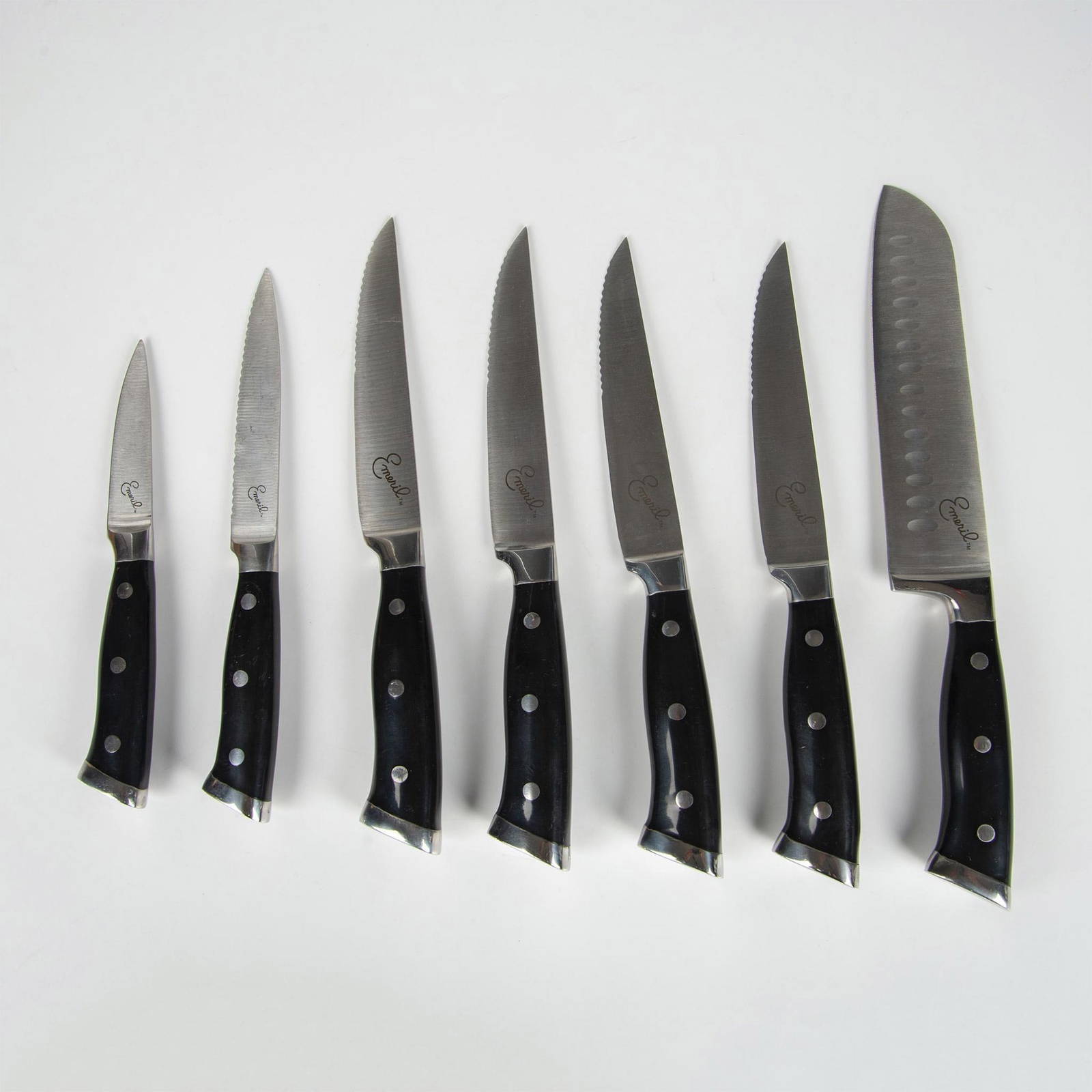 7pc Emeril Lagassee Stainless Steel Knife Set Auction